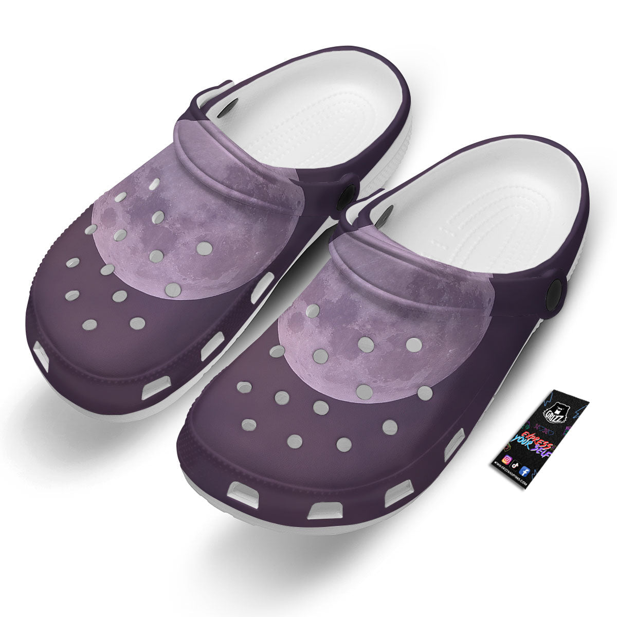 Sky Purple And Full Moon Print Clog