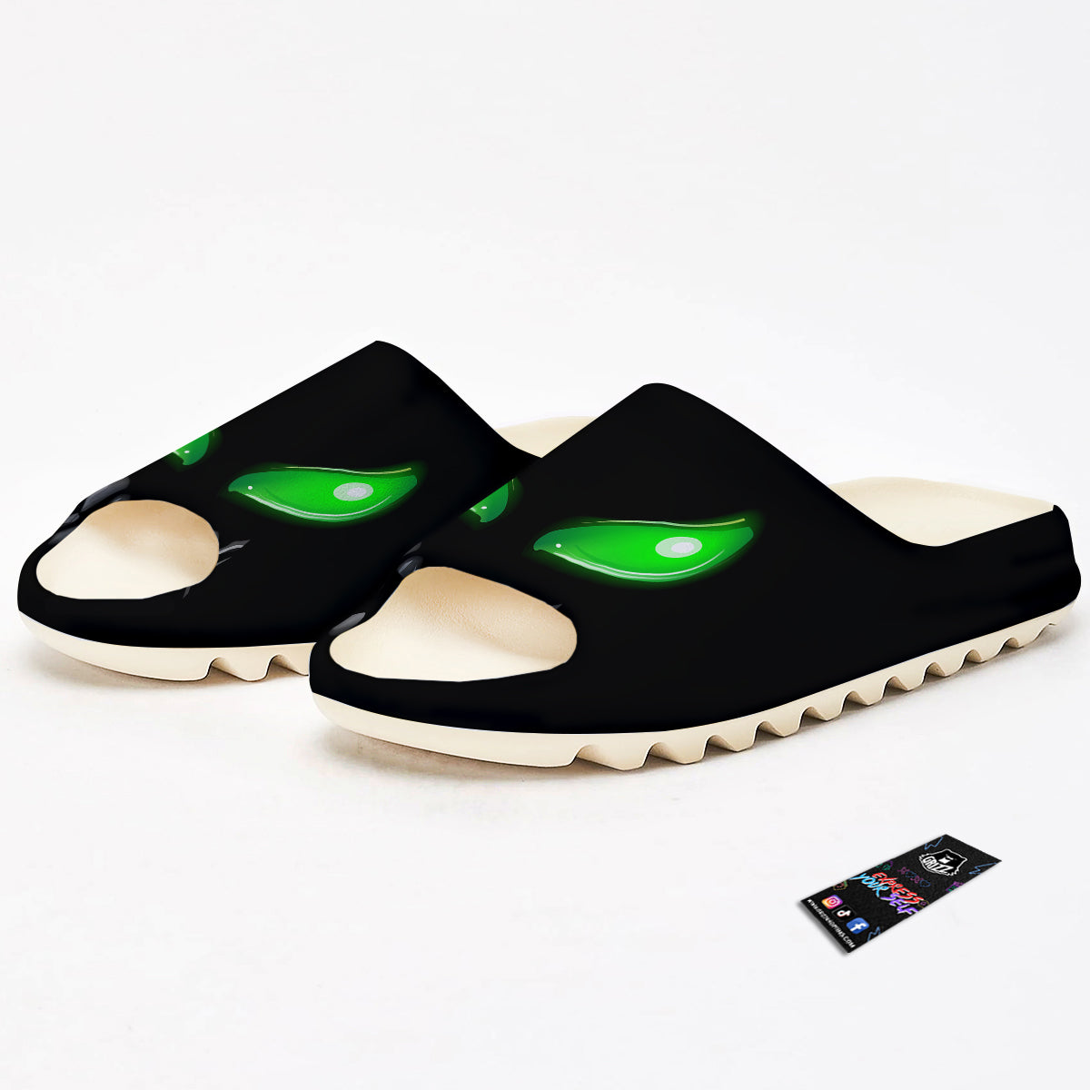 Smiley Face Monster Black Print Sandals