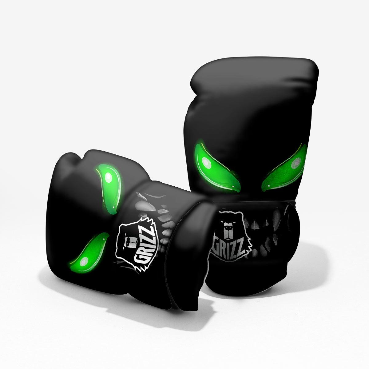 Smiley Face Monster Black Print Pro Boxing Glove