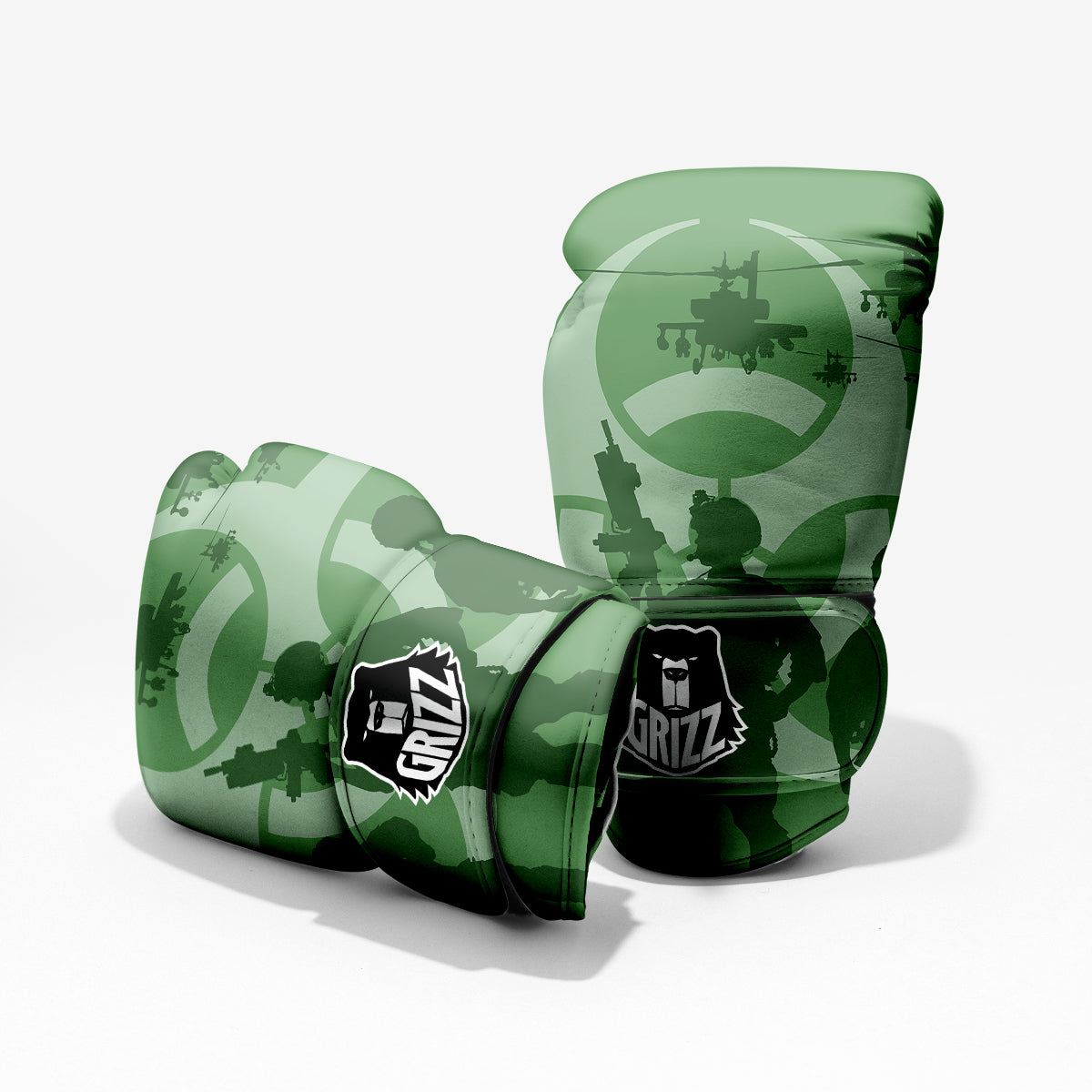 Soldiers And Biohazard Print Pro Boxing Glove