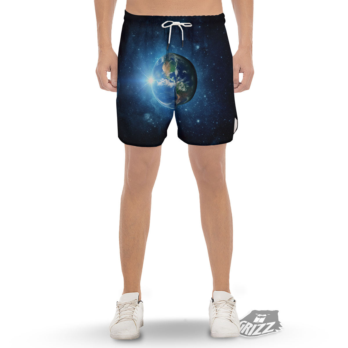 Space Earth Planet And Print Men's Gym Shorts