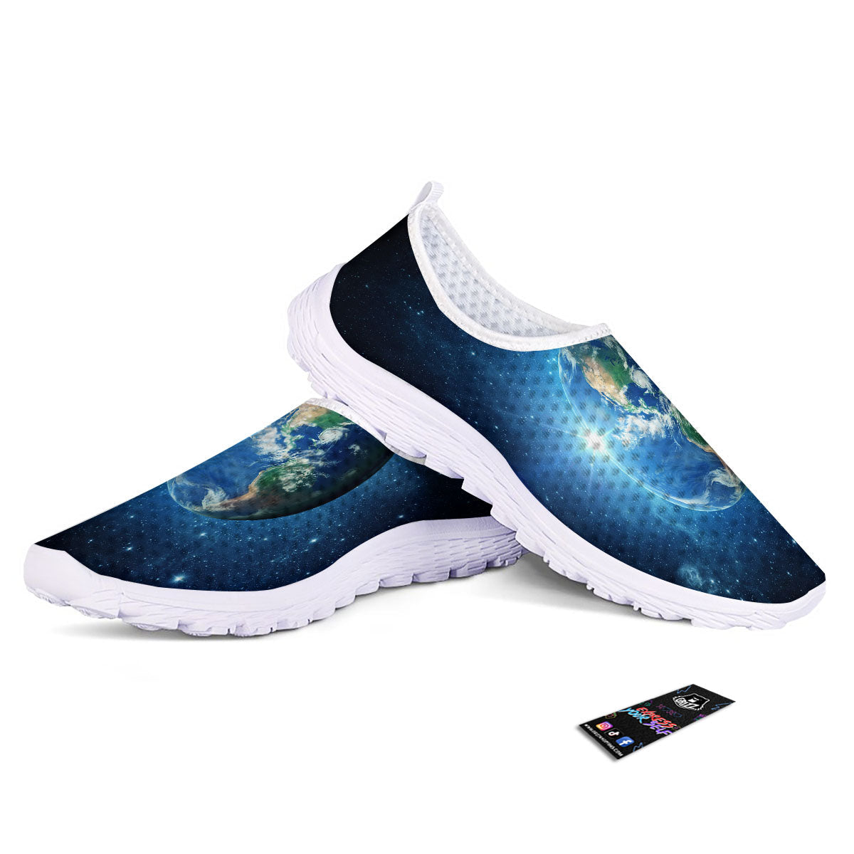 Space Earth Planet And Print Nurse Shoes