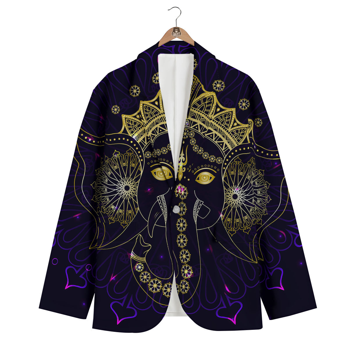 Spiritual Elephant Indian Tribal Print Men's Blazer