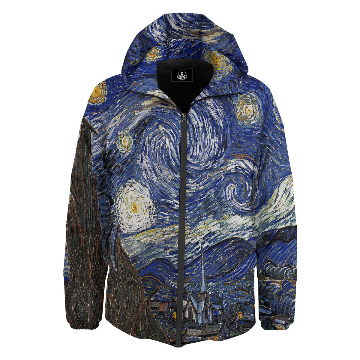 Starry Night Print Down Jacket
