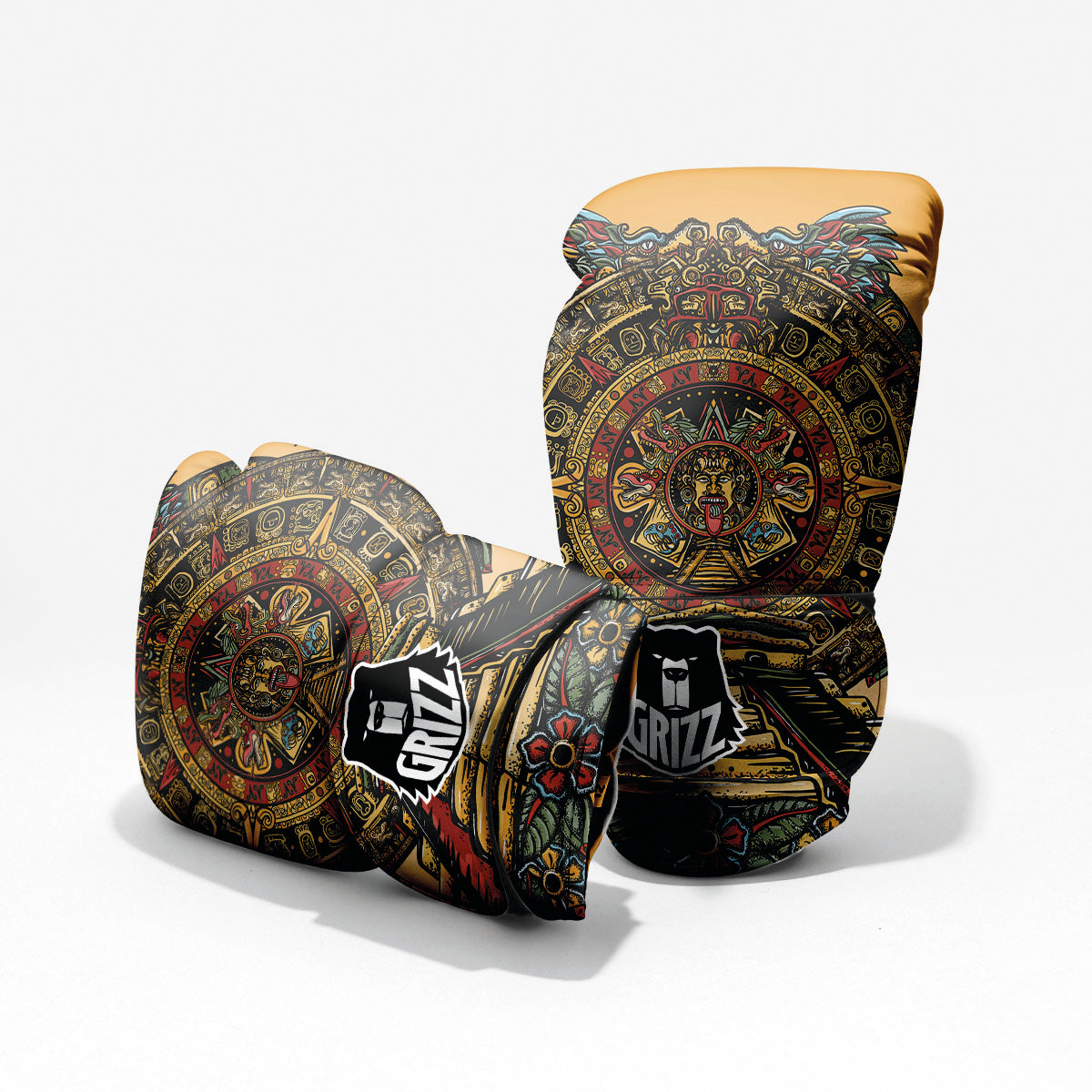 Statue Ancient Mayan Print Pro Boxing Glove