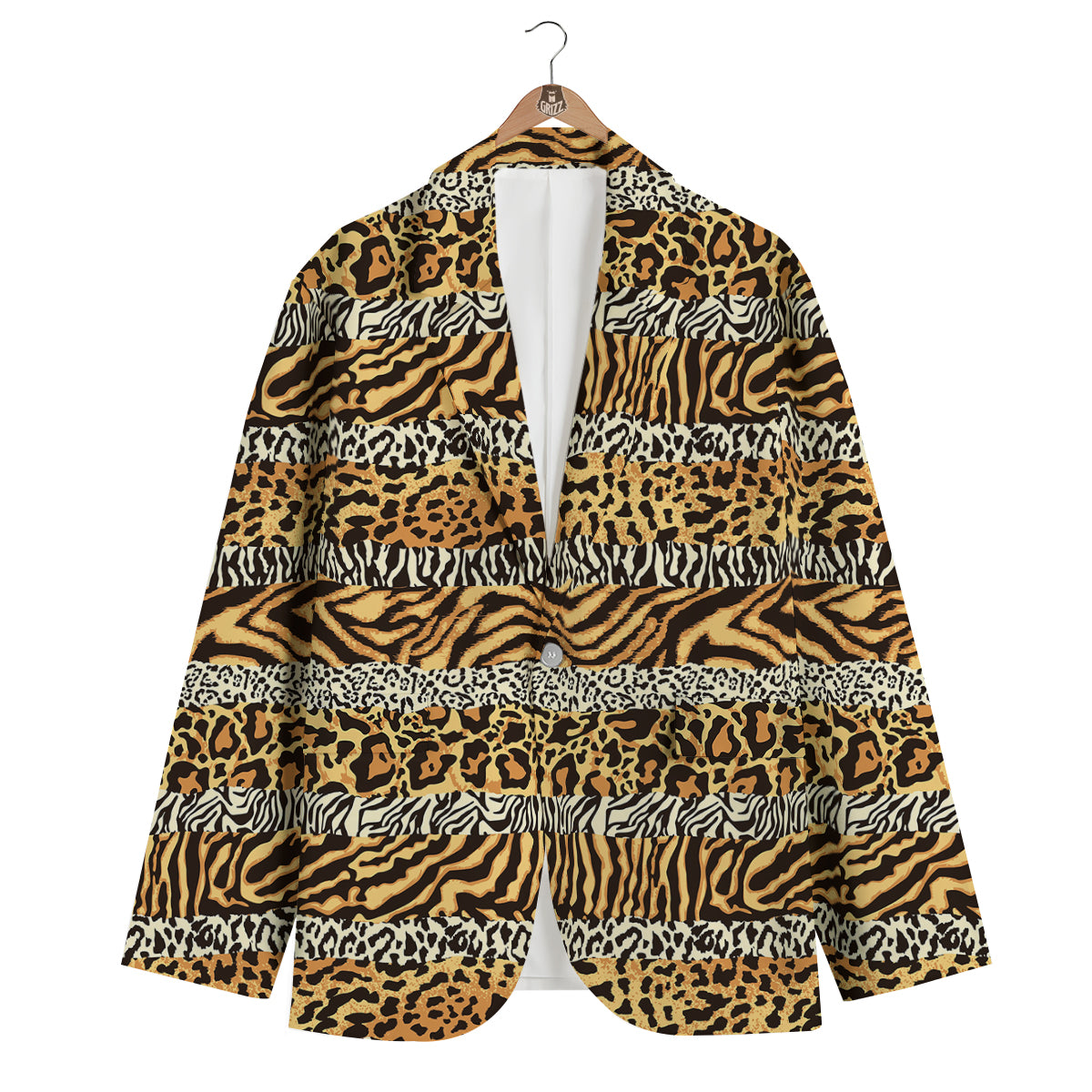 Striped Tiger Skins Print Pattern Men's Blazer