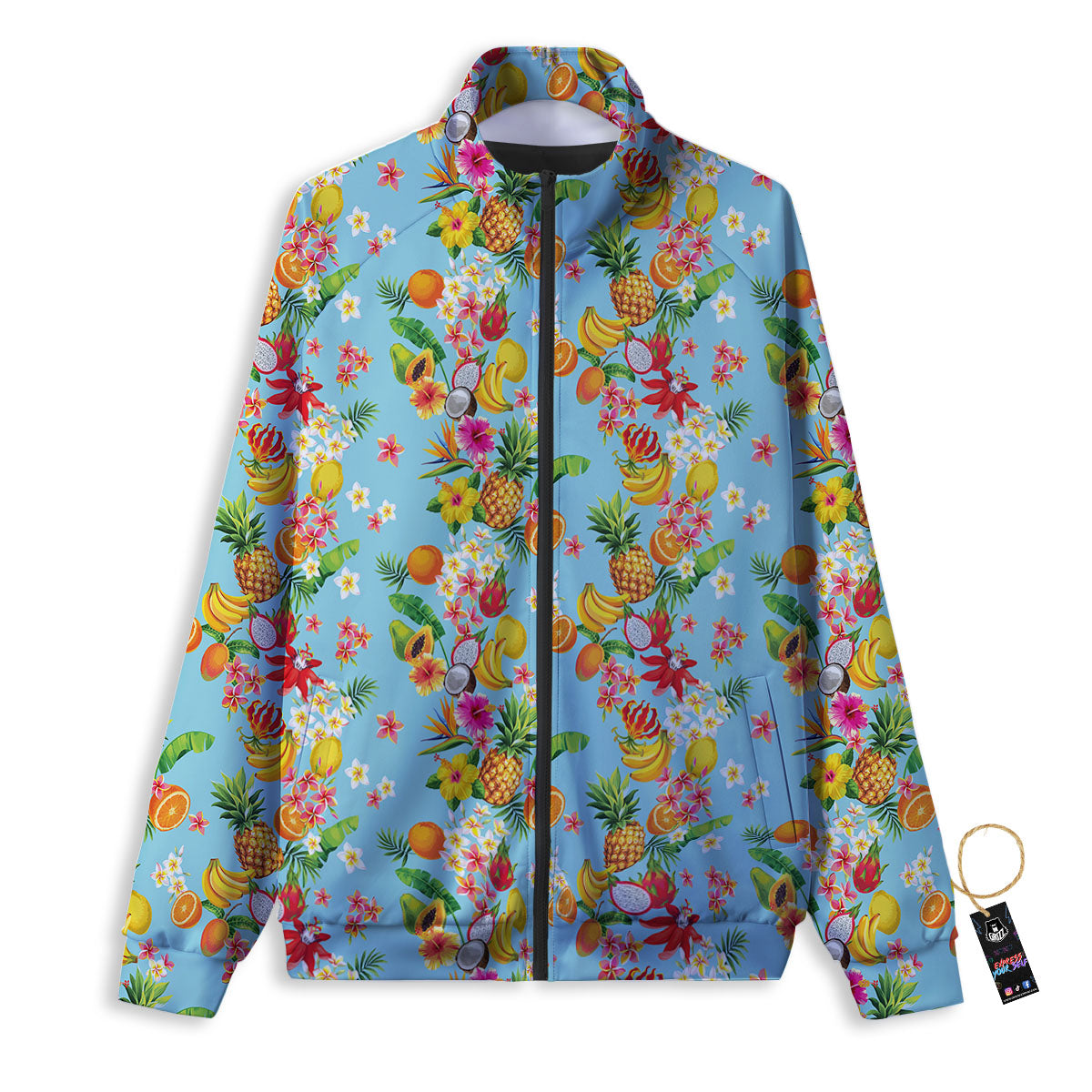 Summer Fruits Tropical Print Pattern Track Jacket