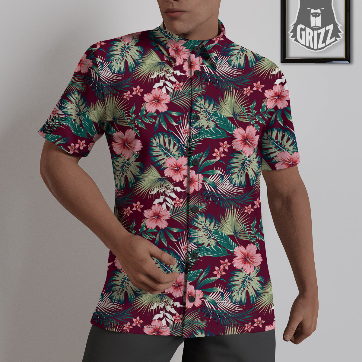 Summer Tropical Print Pattern Untucked Shirts