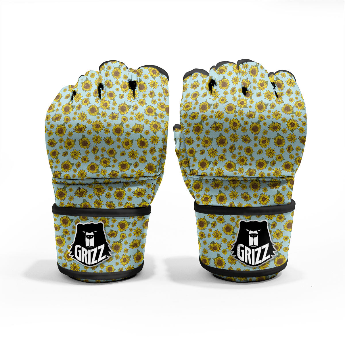 Sunflower Doodle Print Pattern MMA Gloves