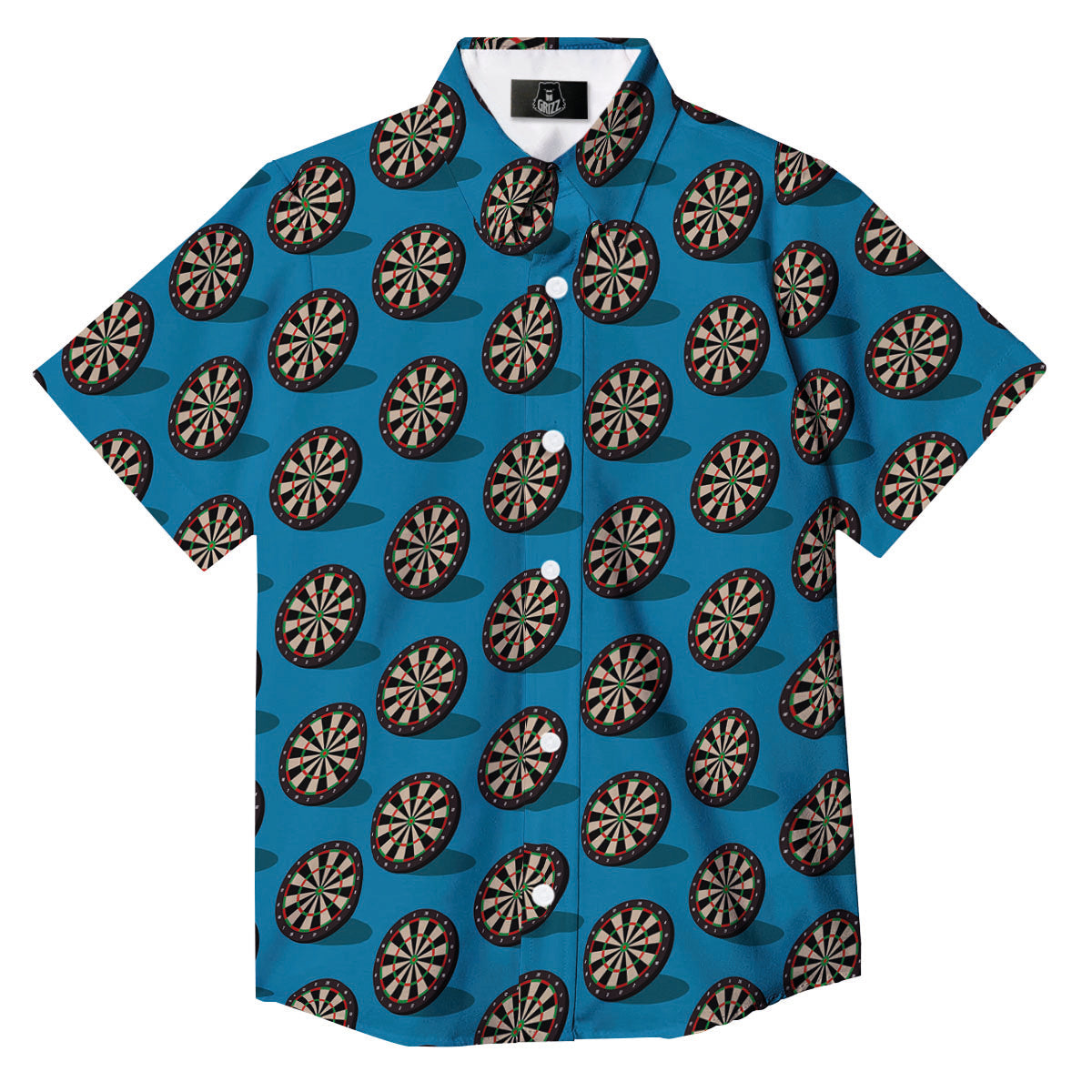Target Blue Bullseye Print Pattern Button Up Shirt