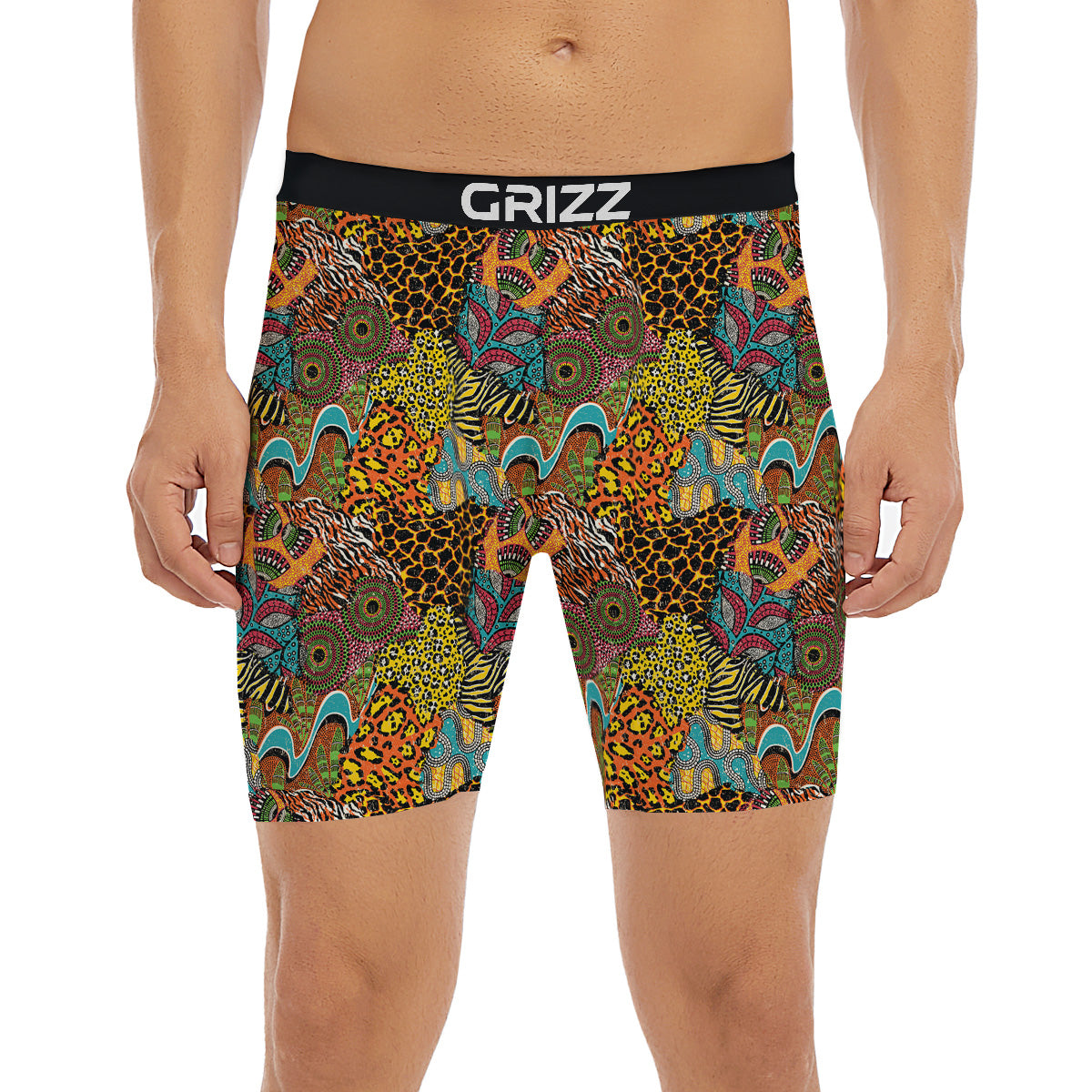 Traditional African And Wild Animal Skins Print Pattern Boxer Briefs