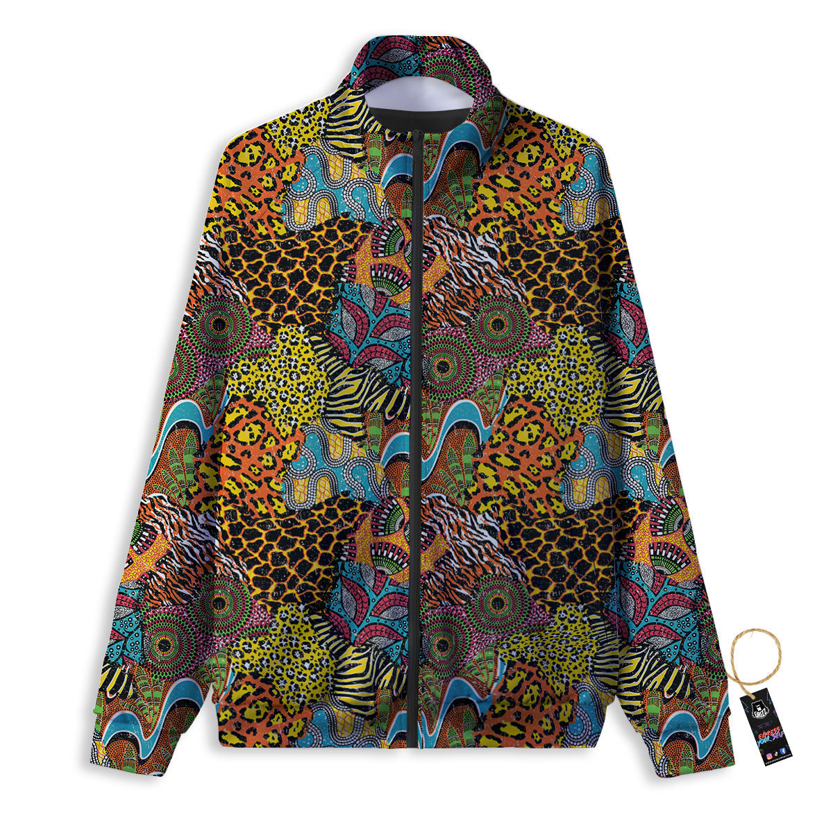 Traditional African And Wild Animal Skins Print Pattern Track Jacket