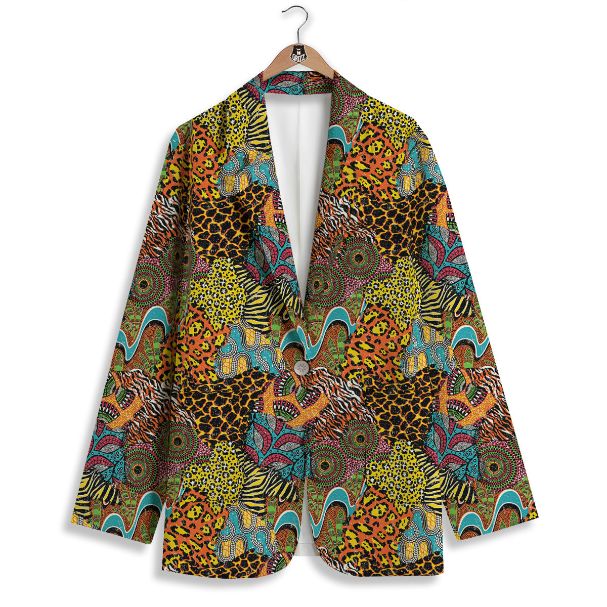 Traditional African And Wild Animal Skins Print Pattern Women's Blazer