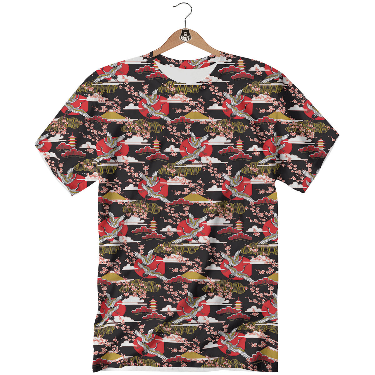 Traditional Japanese Print Pattern T-Shirt