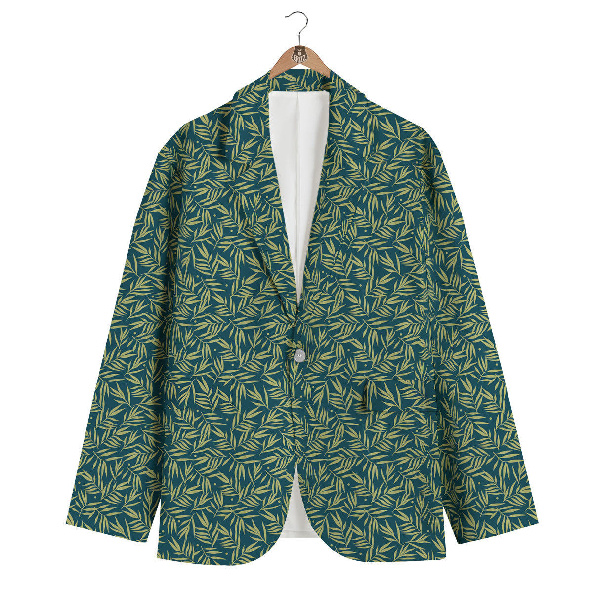 Tree Bamboo Green Print Pattern Men's Blazer