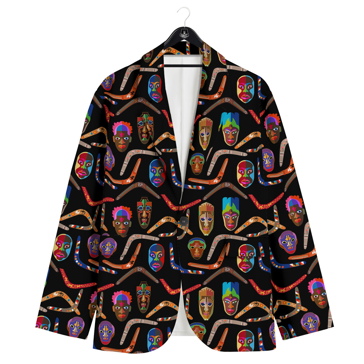 Tribal Boomerangs Print Pattern Men's Sport Coat