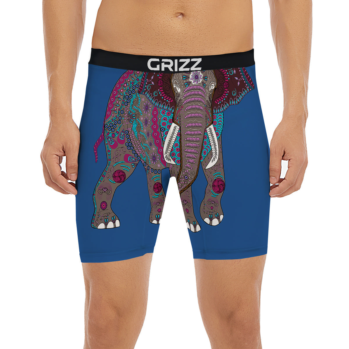Tribal Elephant Indian Cute Print Boxer Briefs