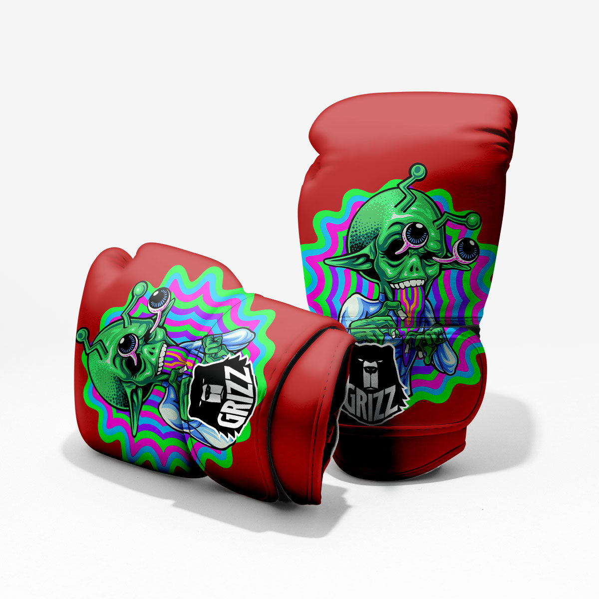 Trippy Alien Crazy Print Pro Boxing Glove