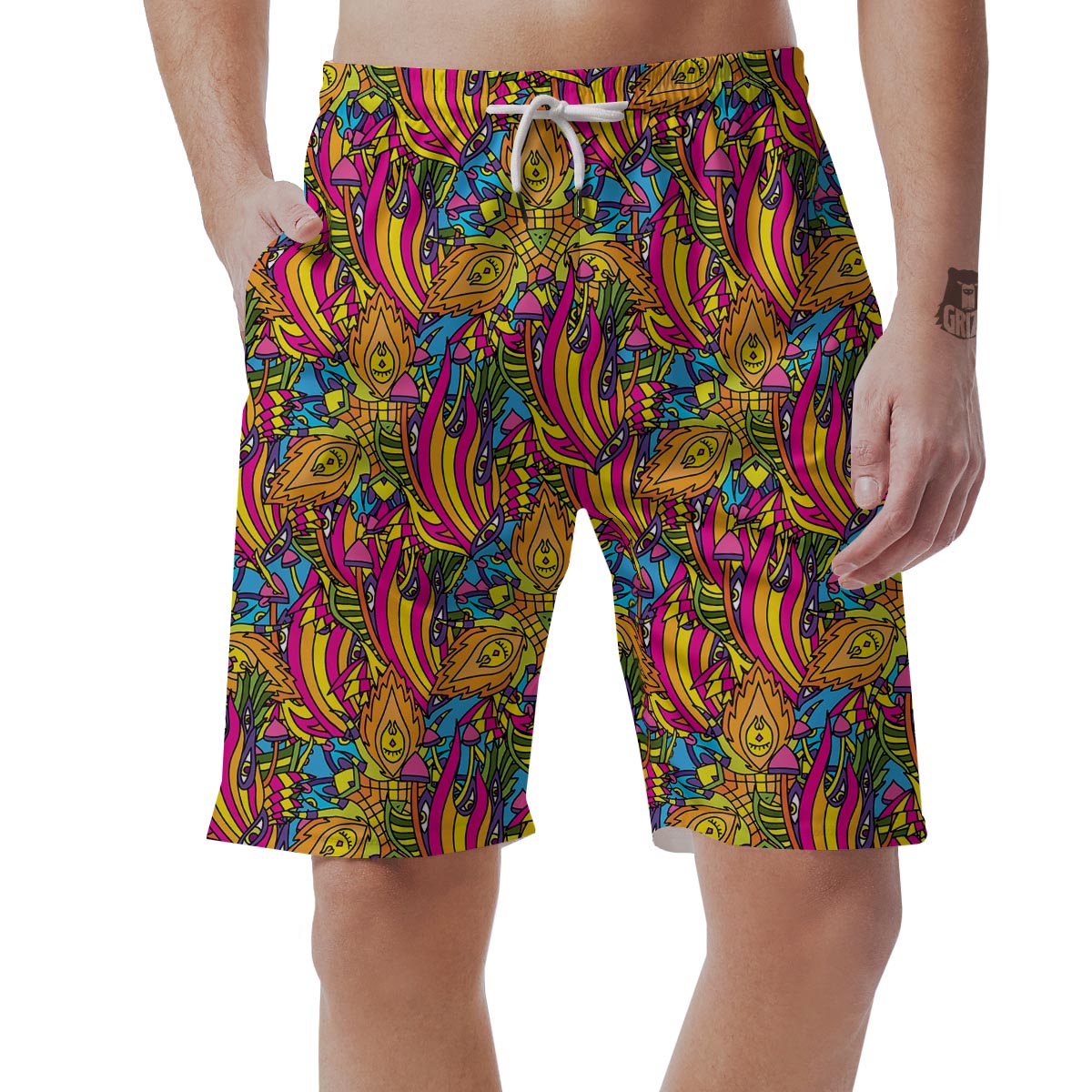 Trippy Hippie Flame Psychedelic Men's Shorts