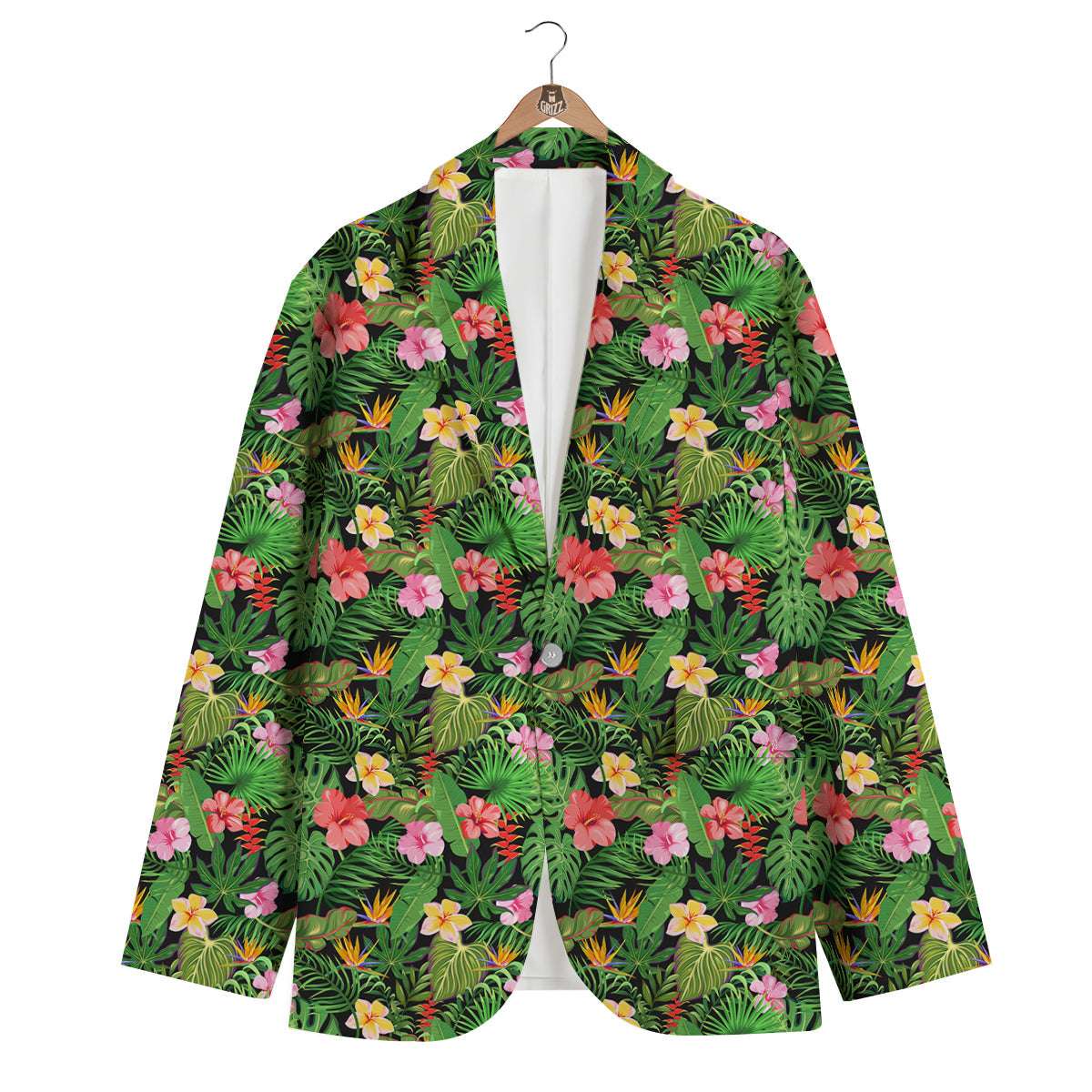 Tropical Aloha Hibiscus Print Pattern Men's Blazer