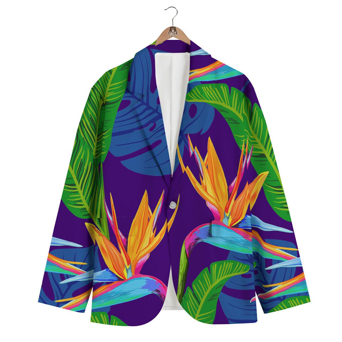 Tropical Leaves Colorful Print Pattern Colorful Men's Blazer