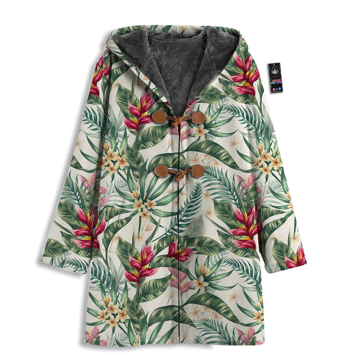 Tropical Leaves Watercolor Print Pattern Men's Windbreaker Jacket