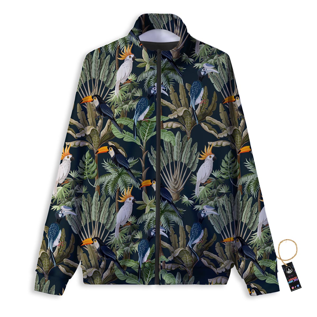 Tropical Toucan Parrot Print Pattern Track Jacket