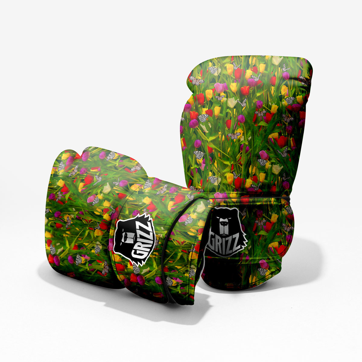 Tulip Field Print Pattern Pro Boxing Glove