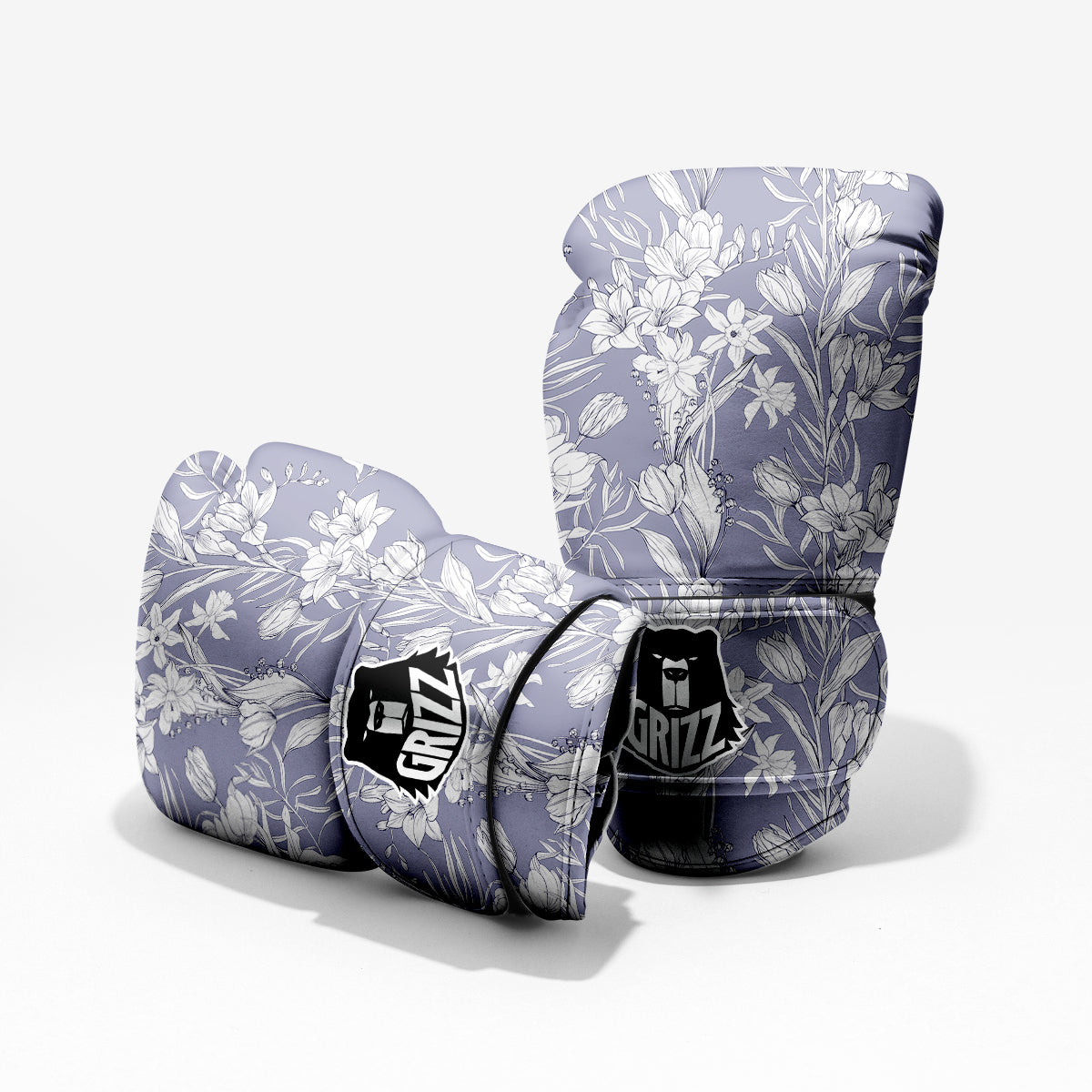 Tulip White Print Pattern Pro Boxing Glove