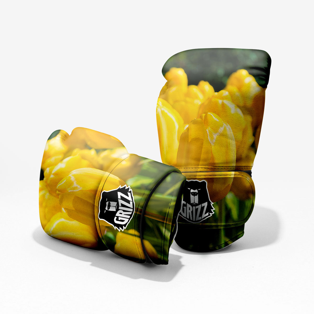Tulip Yellow Print Pro Boxing Glove