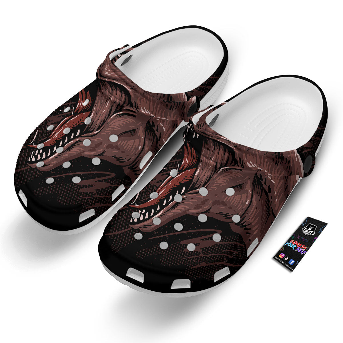 Tyrannosaurus Rex Head Print Clog