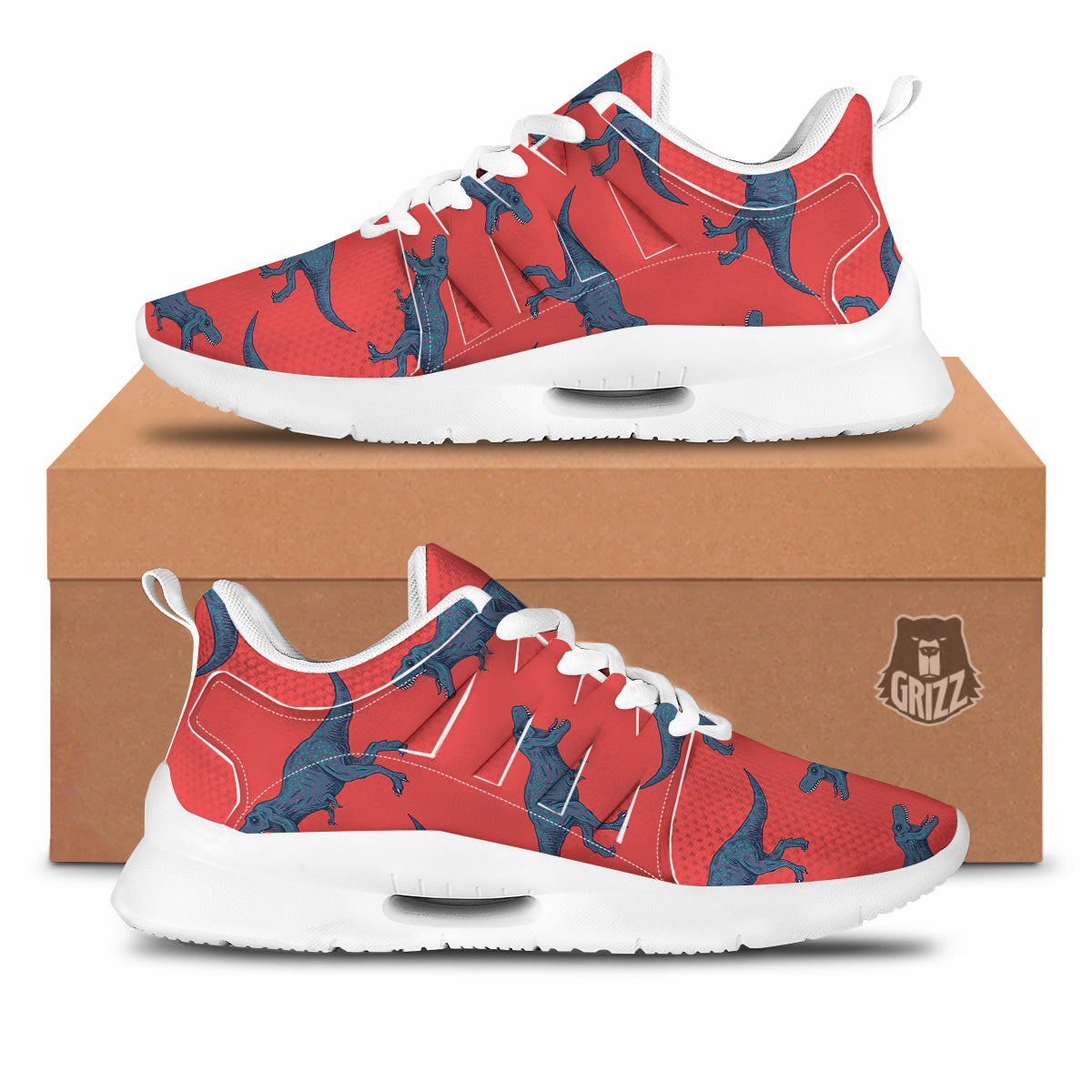 Tyrannosaurus Rex Print Pattern Tennis Shoes