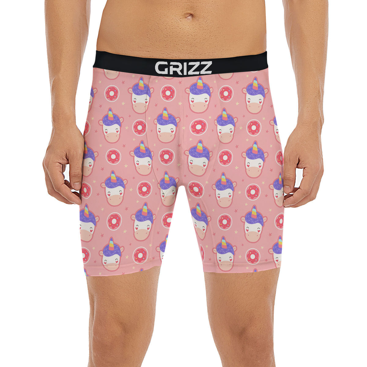 Unicorn Donut Pink Girly Print Pattern Boxer Briefs