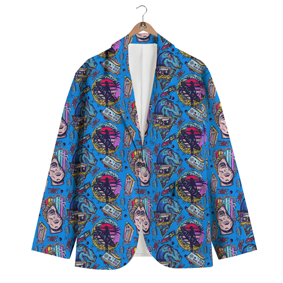 Vaporwave Art Cyberpunk Print Pattern Men's Blazer
