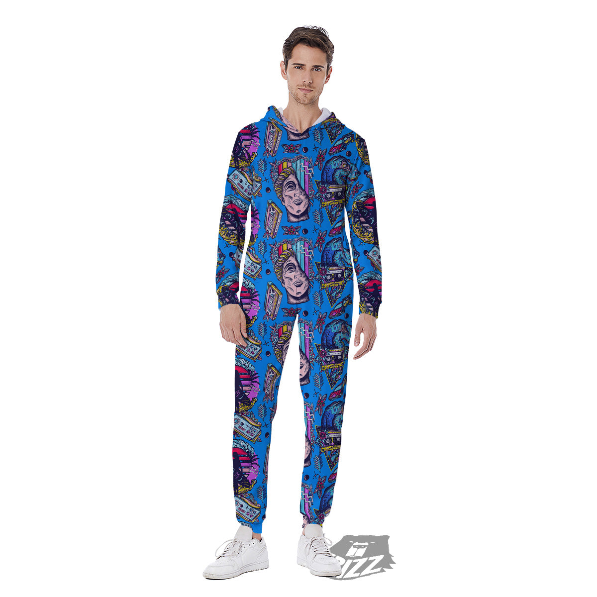 Vaporwave Art Cyberpunk Print Pattern Men's Jumpsuit