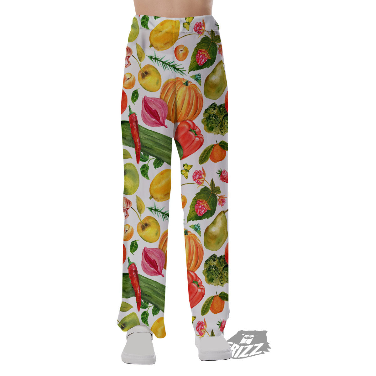 Vegetables And Vegan Fruits Print Pattern Pajama Pants