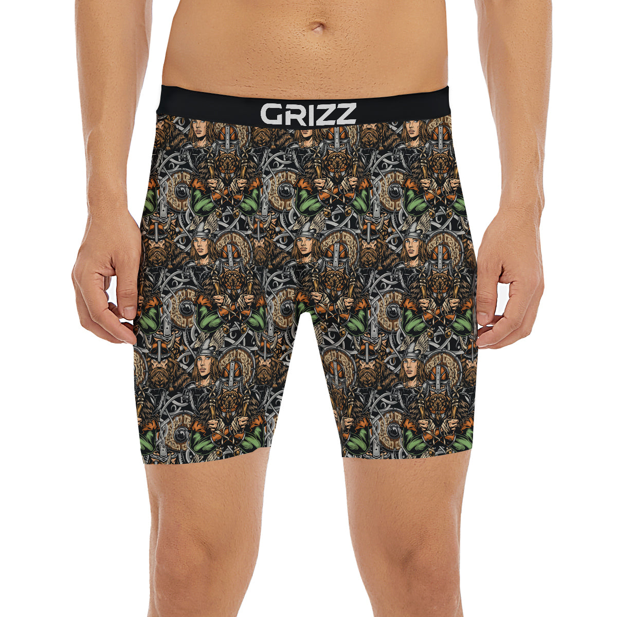 Viking Nordic Warriors Print Pattern Boxer Briefs