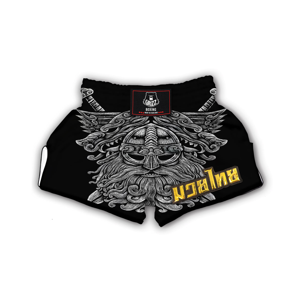 Viking Odin With Wolf Muay Thai Boxing Shorts