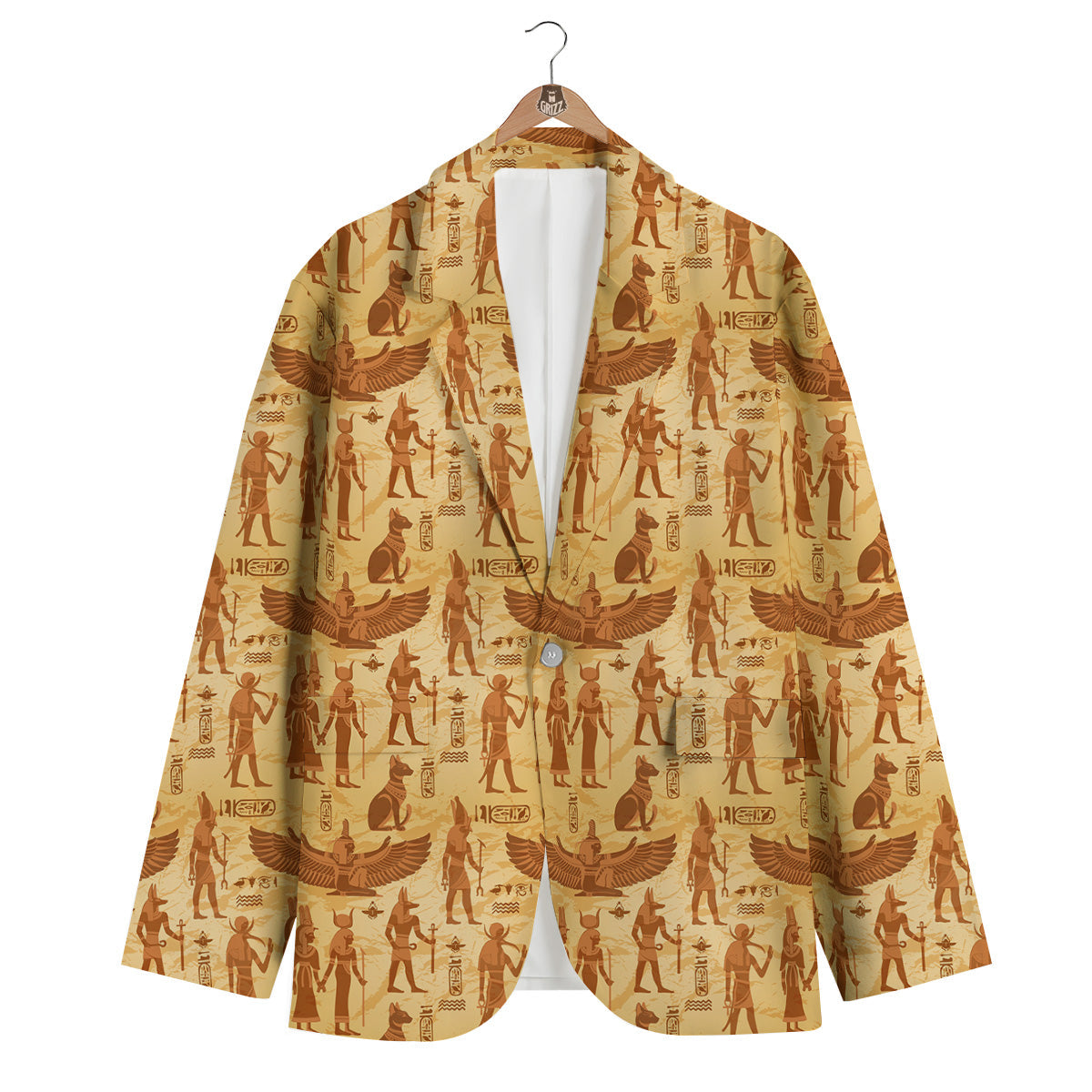 Vintage Egypt Papyrus Ancient Print Pattern Men's Blazer