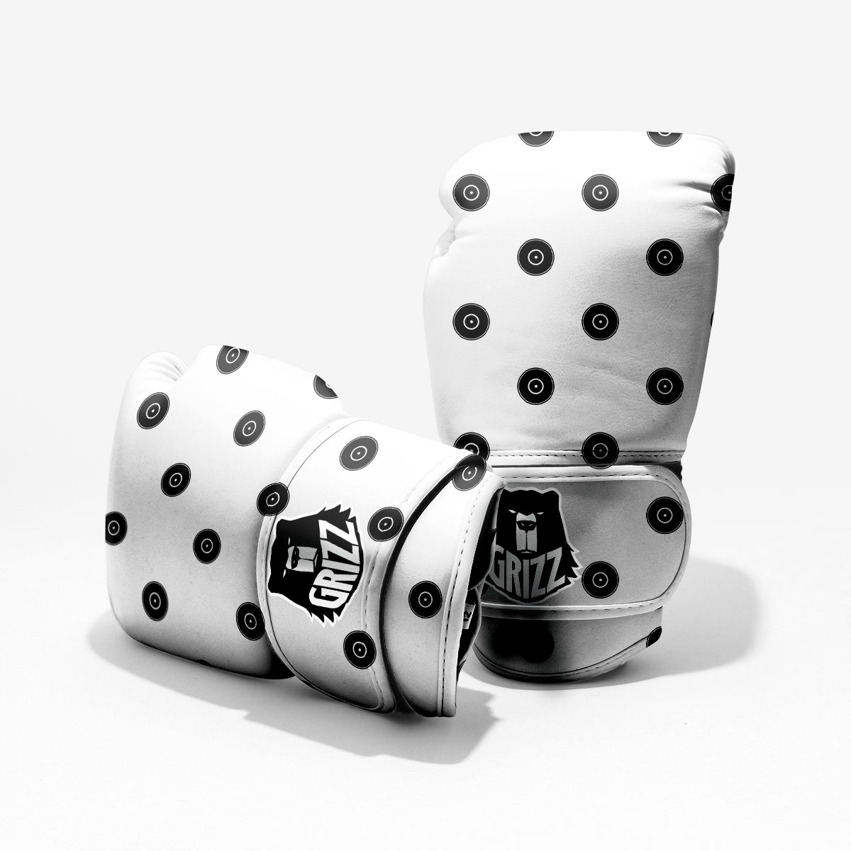 Vinyl White And Black Print Pattern Pro Boxing Glove