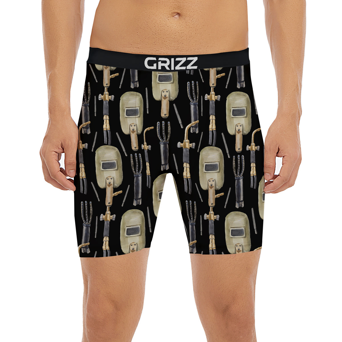 Welder Watercolor Print Pattern Boxer Briefs