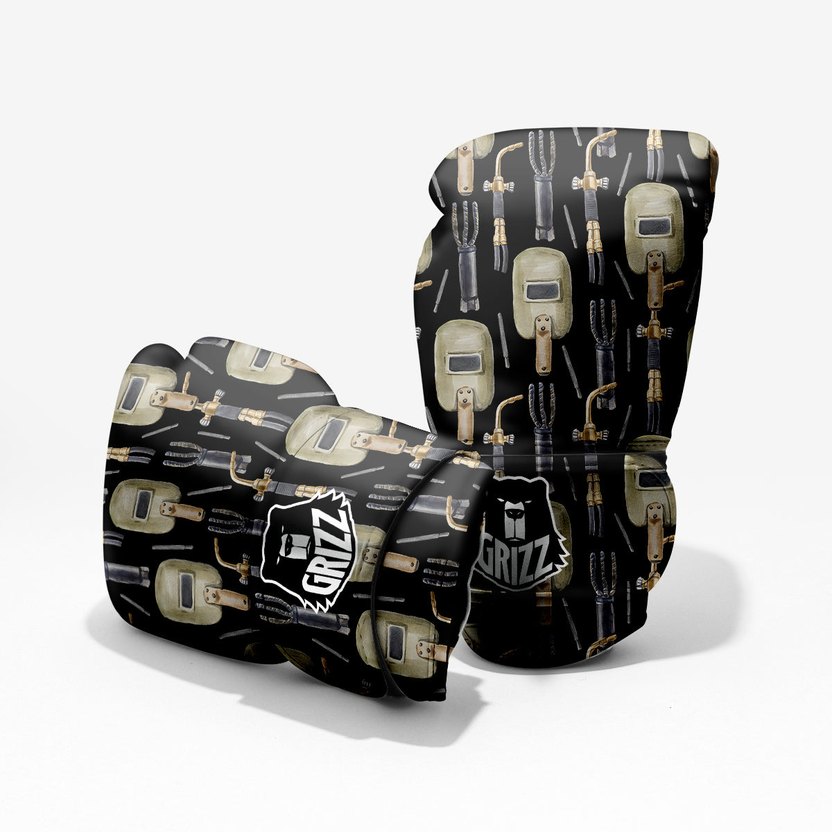 Welder Watercolor Print Pattern Pro Boxing Glove