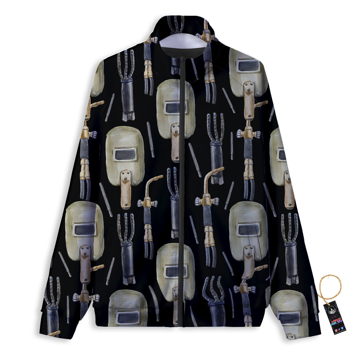 Welder Watercolor Print Pattern Track Jacket