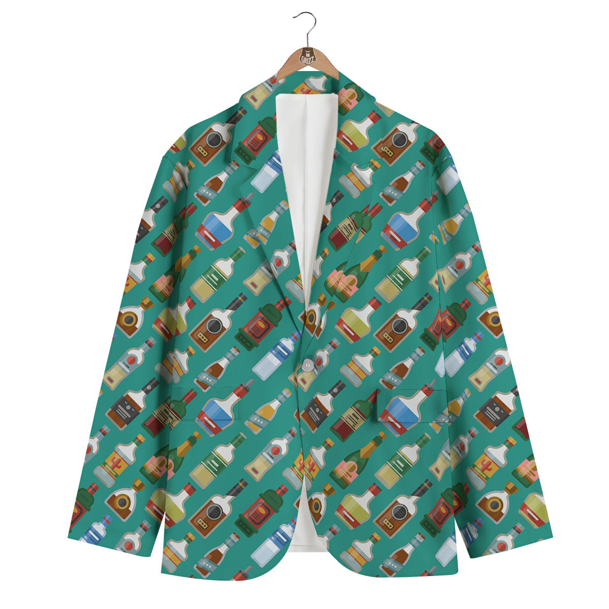 Whisky Colorful Print Pattern Men's Blazer