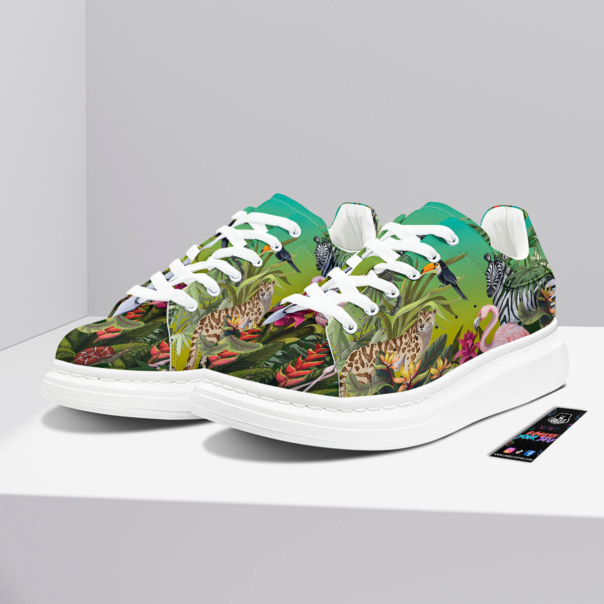 Wild Animals Jungle Print Platform Shoes