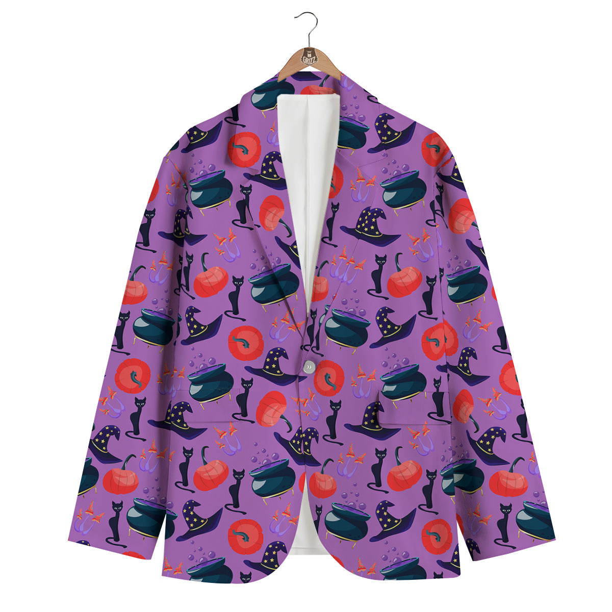 Witch Cauldron Halloween Print Pattern Men's Blazer