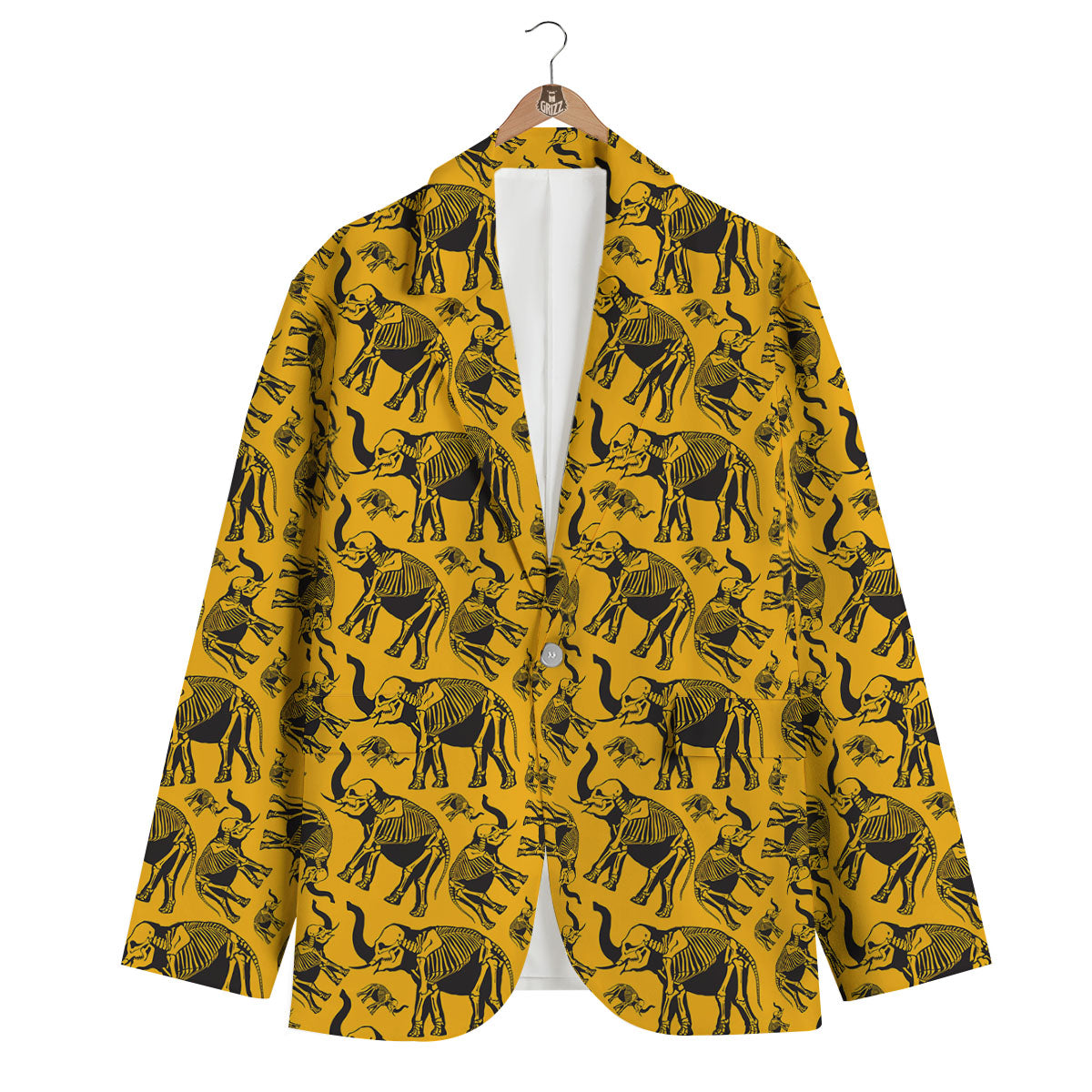 X-Ray Elephant Skeleton Print Pattern Men's Blazer