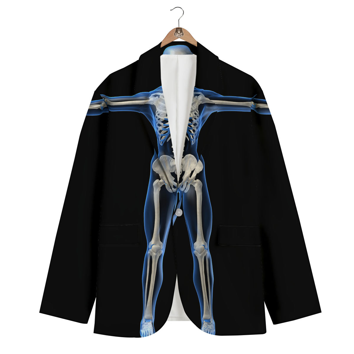 X-Ray Human Skeleton Print Men's Blazer