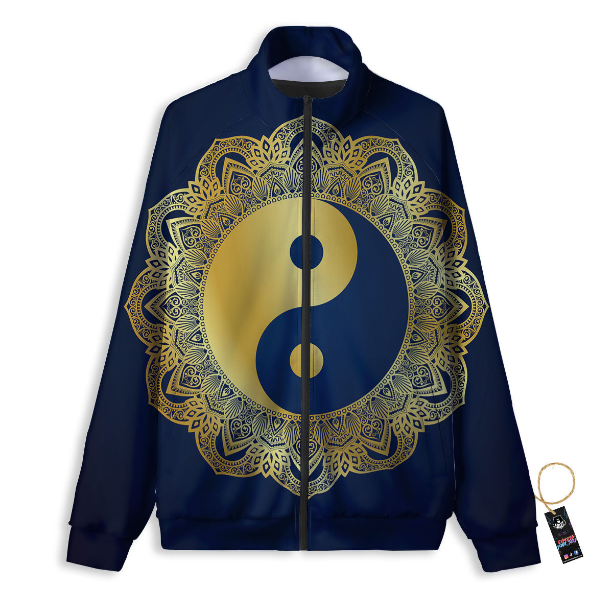 Yin Yang Gold Mandala Print Track Jacket