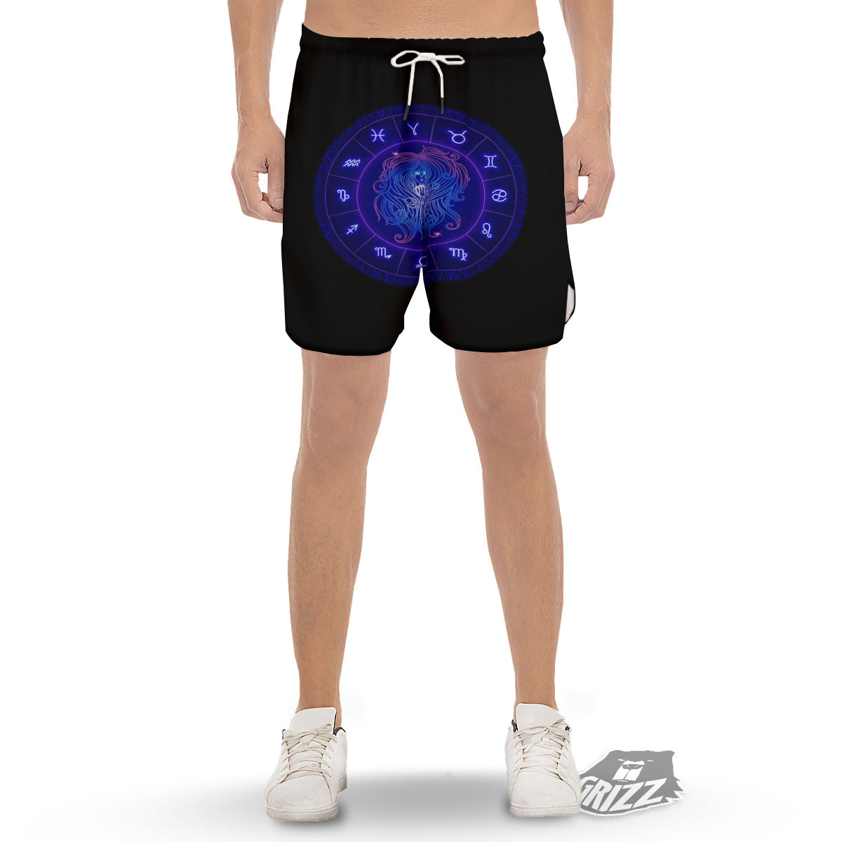 Zodiac Sign Dark Virgo Print Men's Gym Shorts